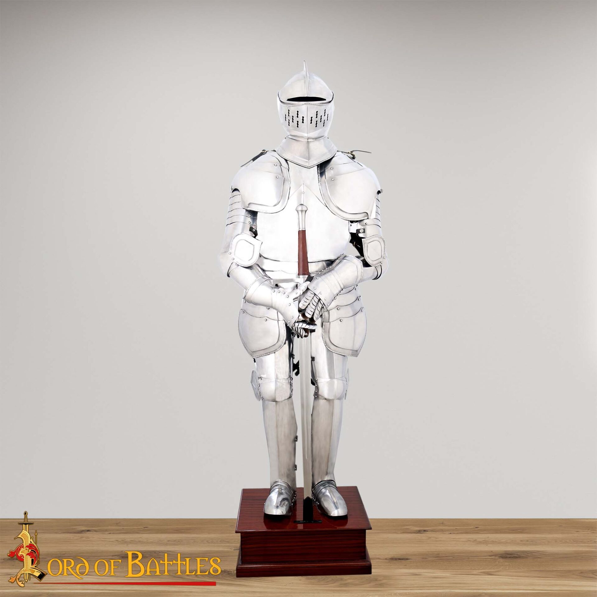 Genuine Hardwood Wooden Armour Stand - Powerful Display