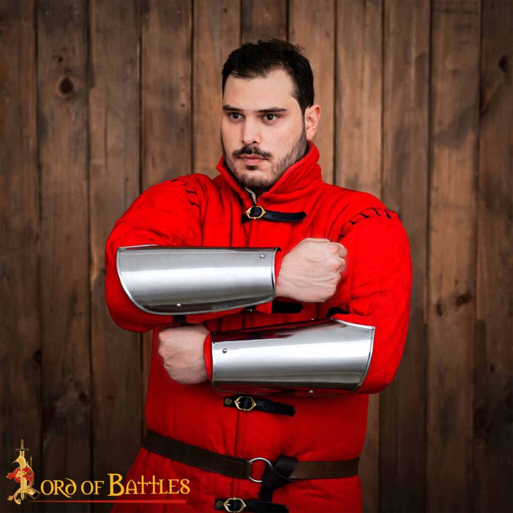 Hand-Forged Steel Arm Bracers – Knight Vambraces