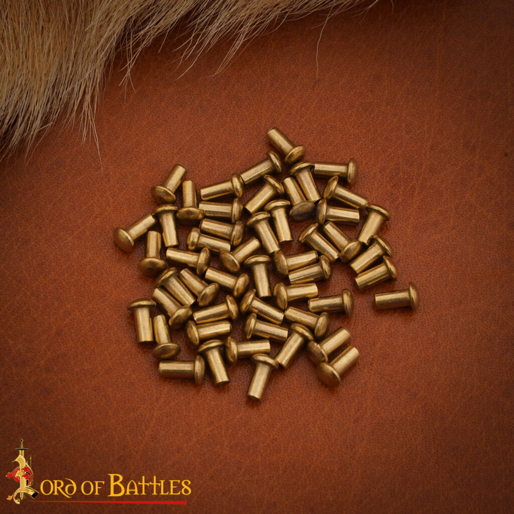 Set of 25 Solid Brass Dome Rivets-Leathercraft, Armor & Gear