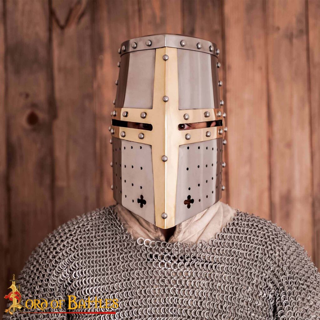Crusader Knight Put Helm | Battle-Ready with Brass Cross