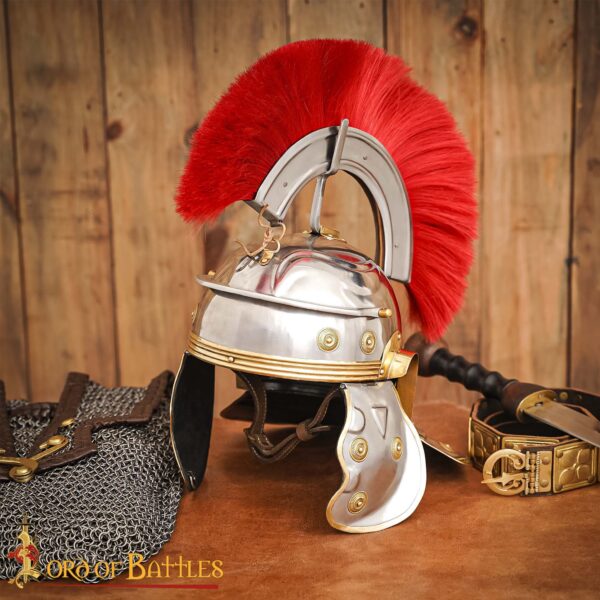Roman Legionary Steel Helmet with Red Plume – Imperial Gallic G ...