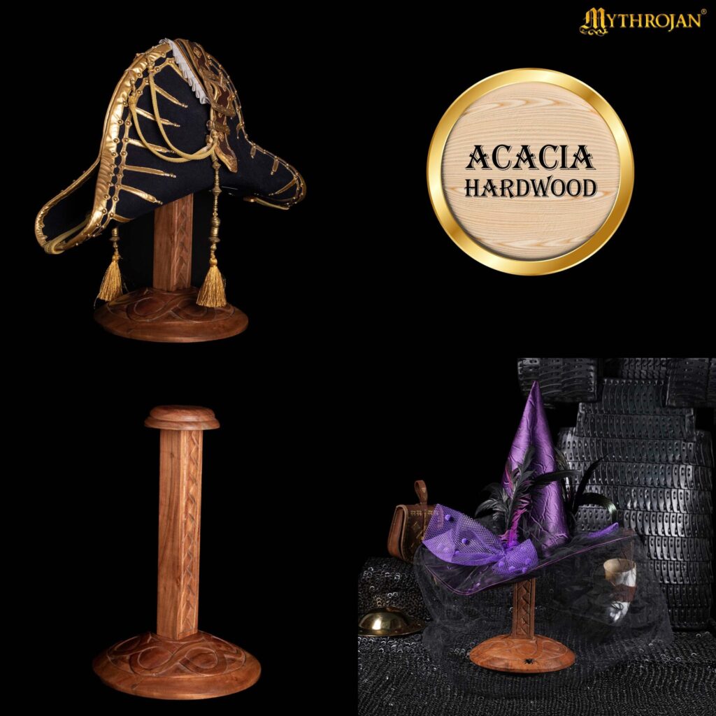 Mythrojan Wooden Helmet Stand - Elegant Display Solution