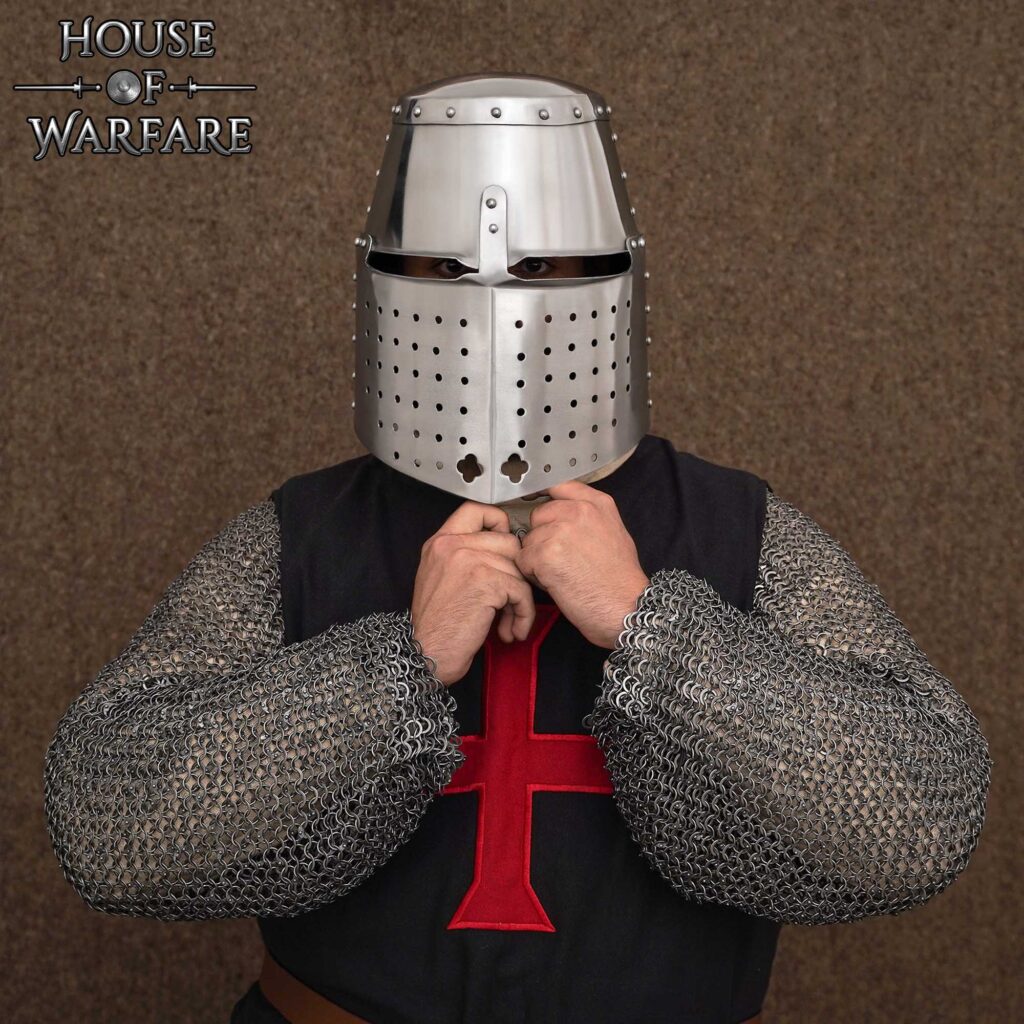 Great Helmet of Richard Pembridge Medieval Knightly Helm - 18 Gauge ...