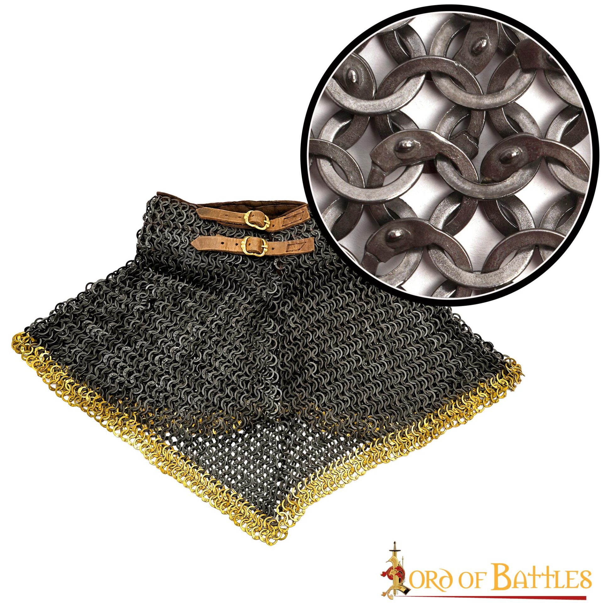 Chainmail Gorget / Standard – 9mm Wedge Riveted Flat Ring - 17 Gauge Mild Steel, Natural – Ideal ...