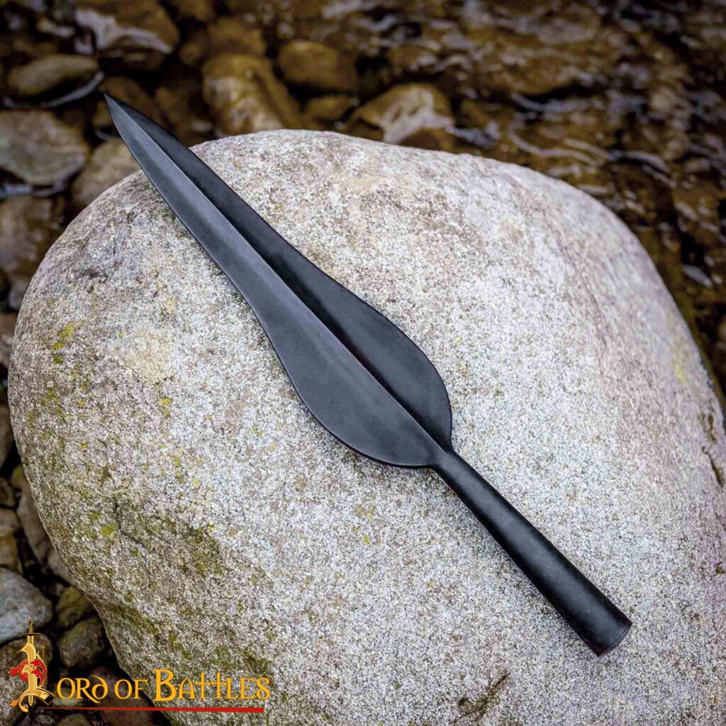 Hand-Forged Celtic Spearhead Iron Leaf Blade Conical Socket