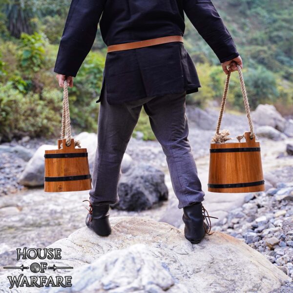 Medieval Wooden Buckets: Handcrafted Hardwood Elegance