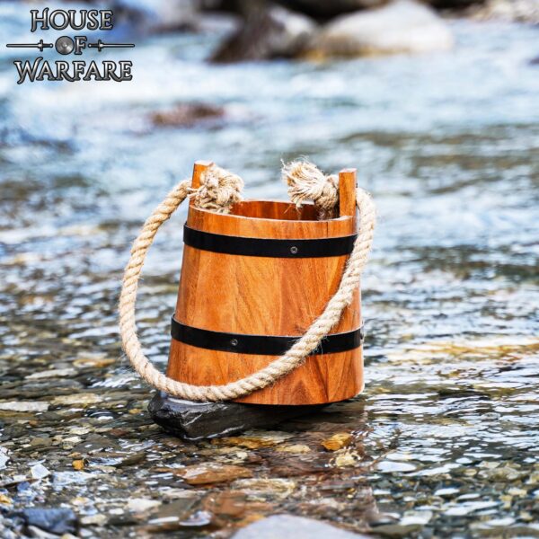 Medieval Wooden Buckets: Handcrafted Hardwood Elegance