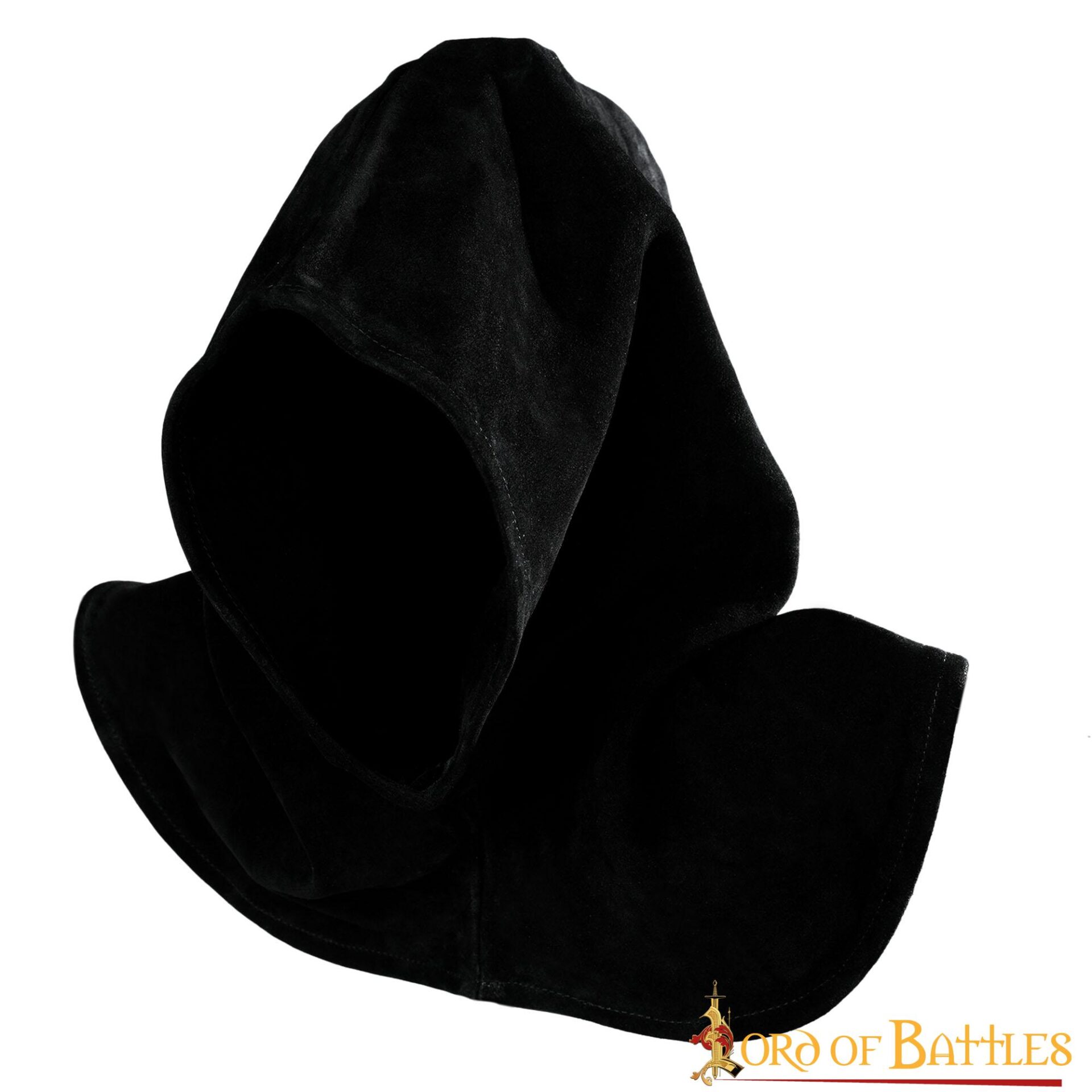 Executioner Suede Leather Hood with Collar - Medieval Shop at MedieWorld