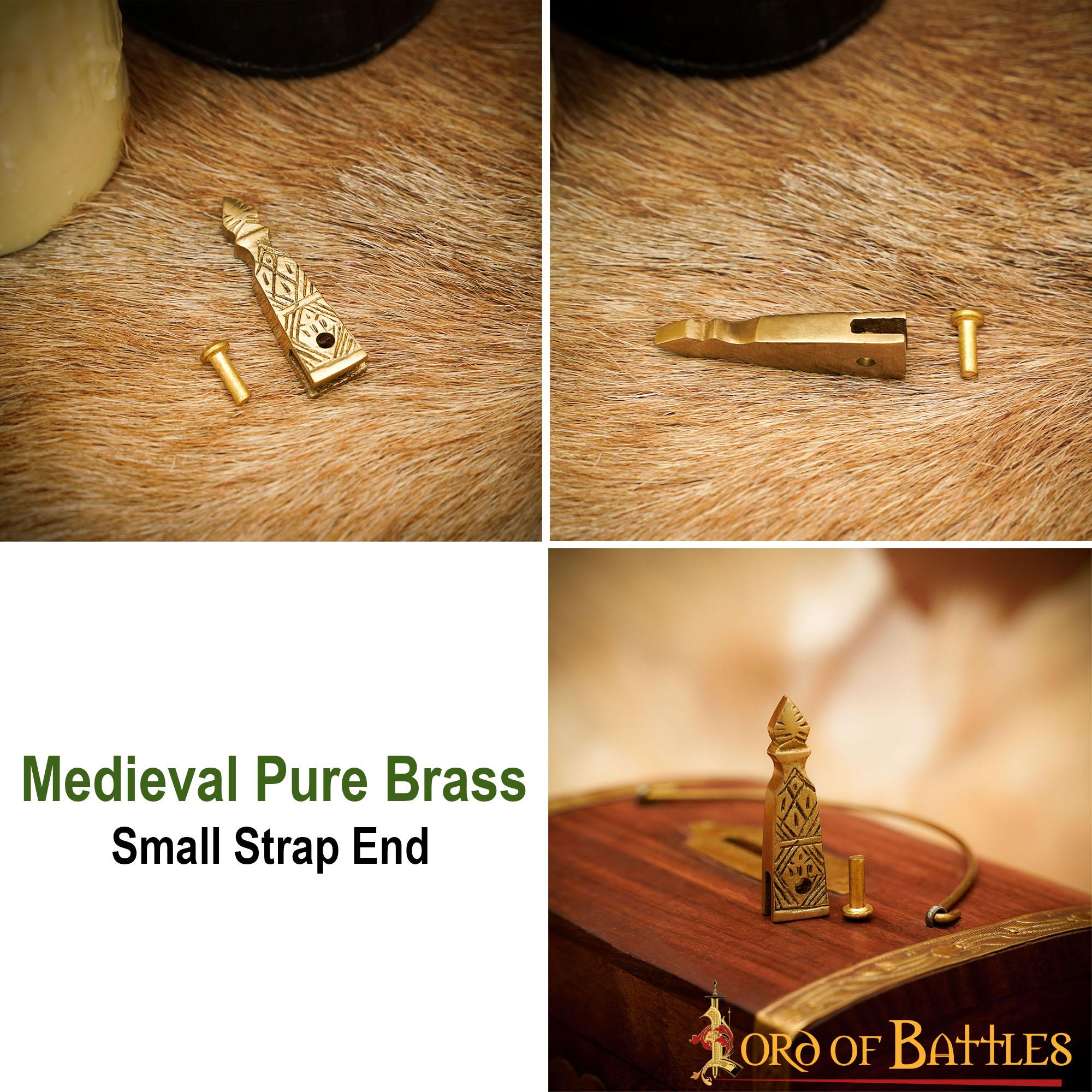 Medieval Small Belt End Pure Solid Brass Strap End - Medieval Shop at ...