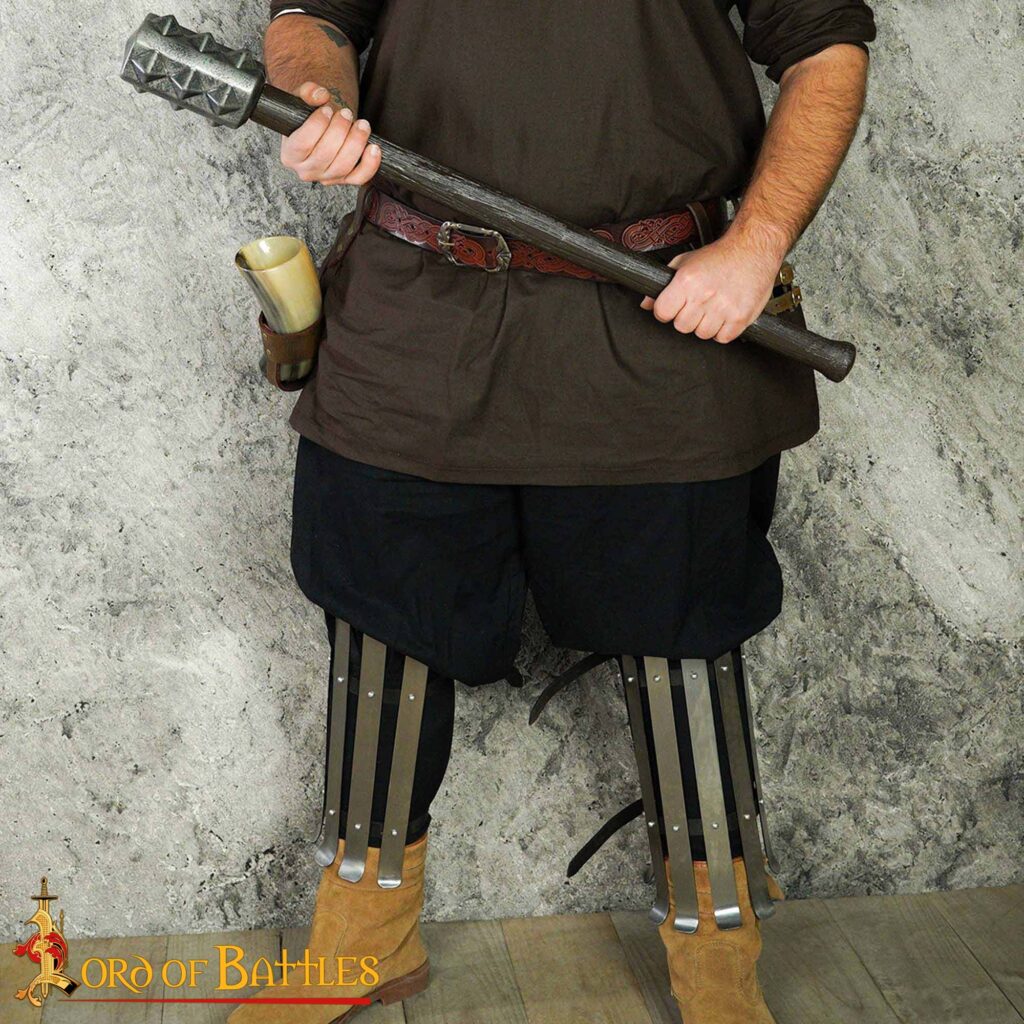 Valsgärde Viking Splinted Greaves Pair 16 gauge | Medieval Shop at ...