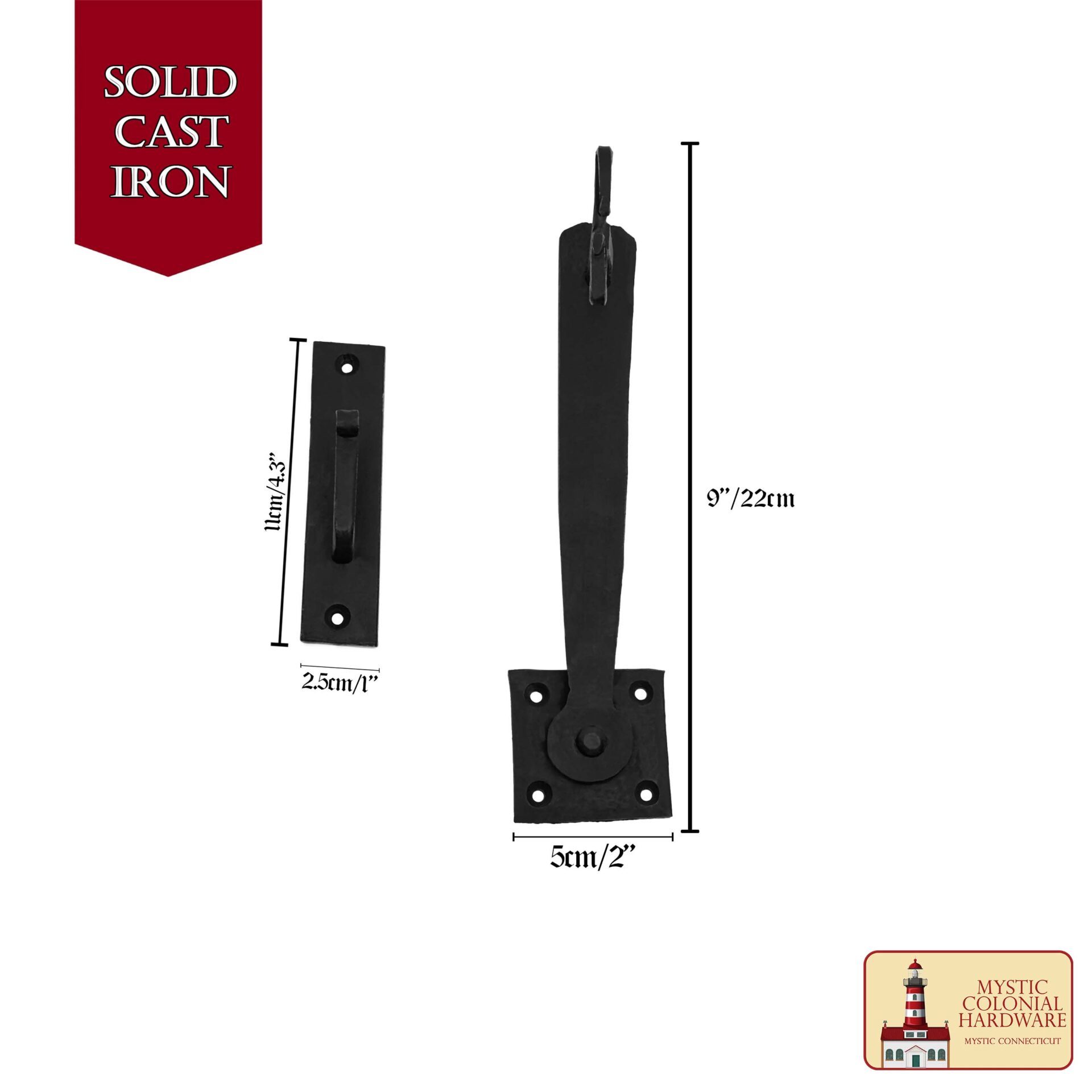 Iron Gate Latch - Heavy Duty 9 Inch Black Flip Latch