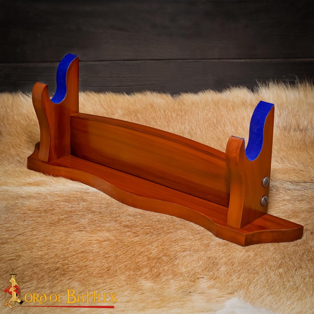 Single Tier Handcrafted Genuine Hardwood Sword and Axe Stand - Medieval ...