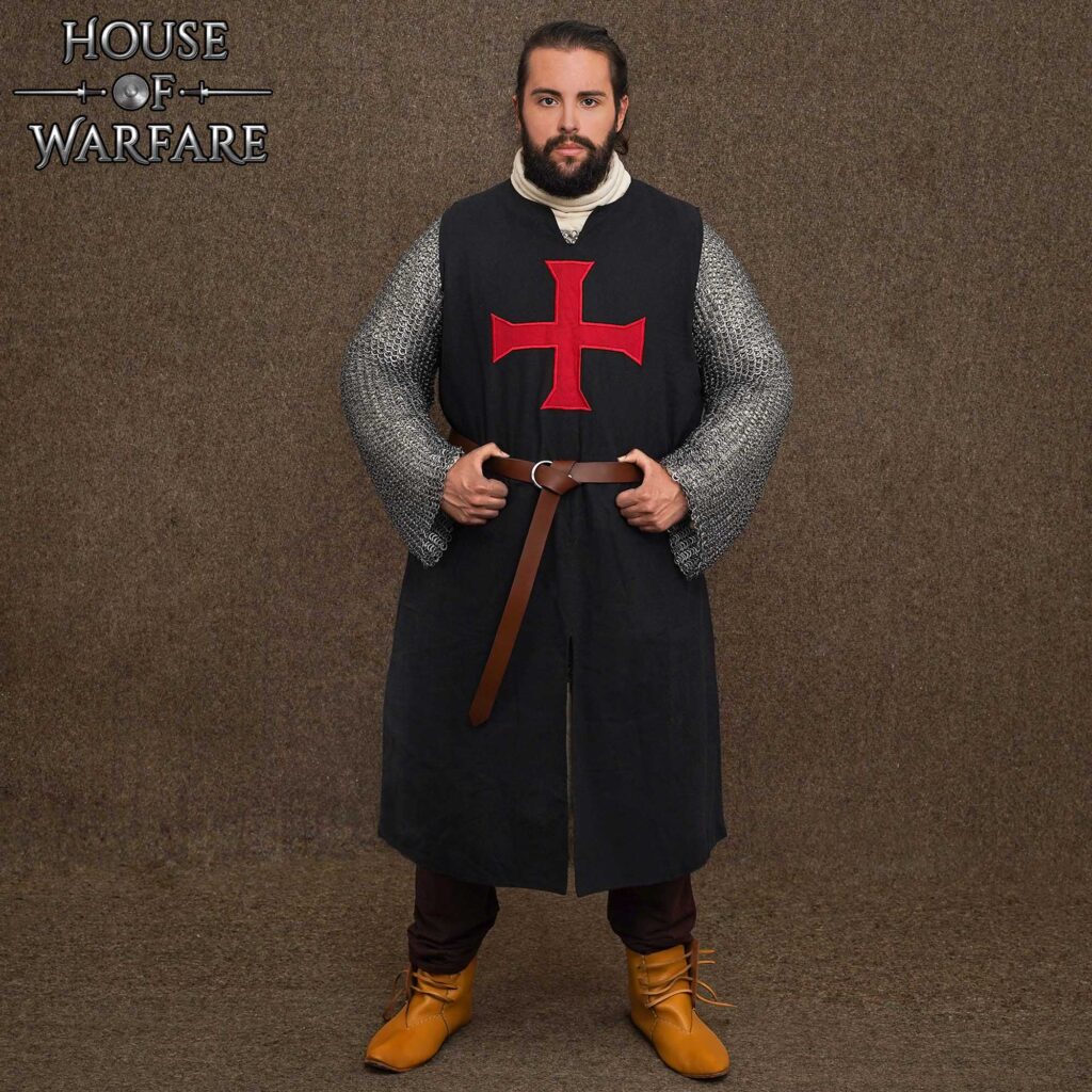 Black Medieval Crusader Tabard - Bold & Classic Style