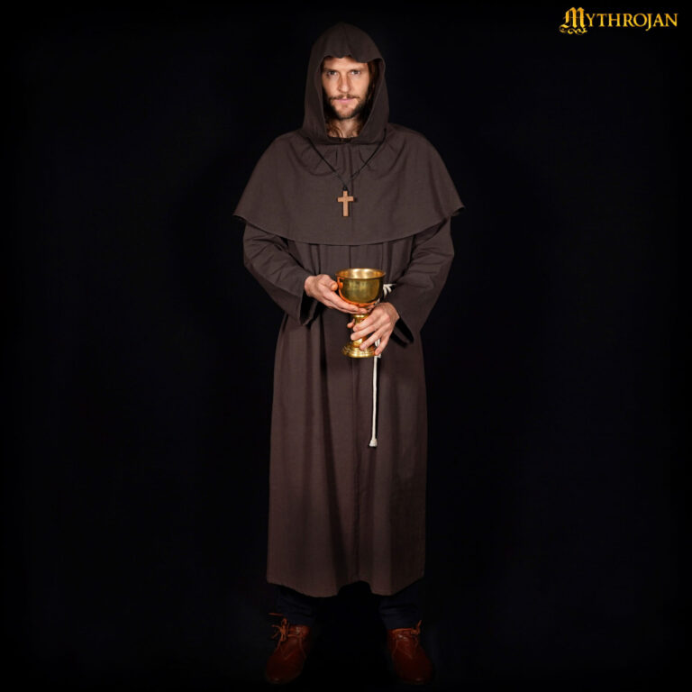 Discover Medieval Monk Costume with Hood & Rope Belt