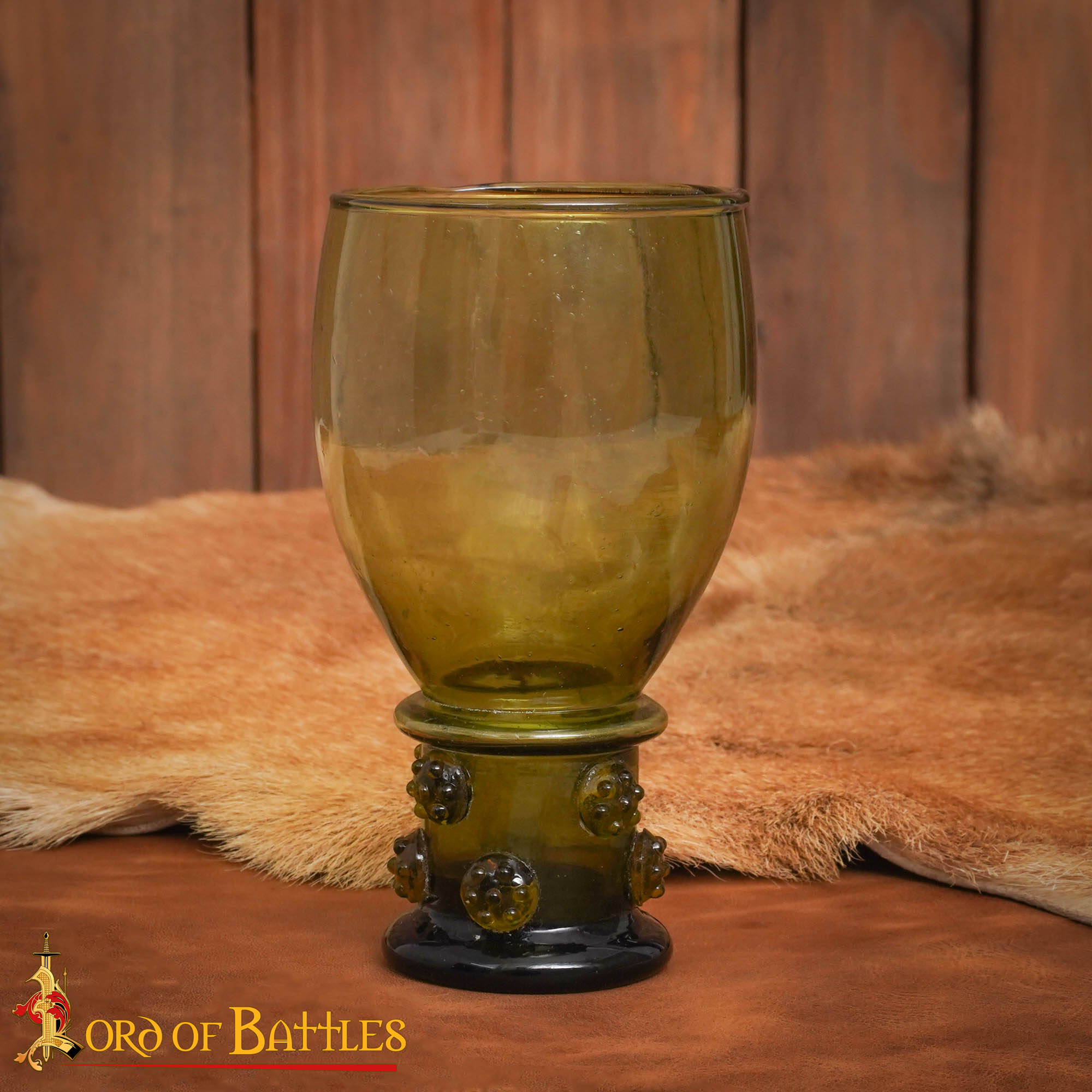 Medieval Forest Glass Goblet – Handcrafted Drinkware