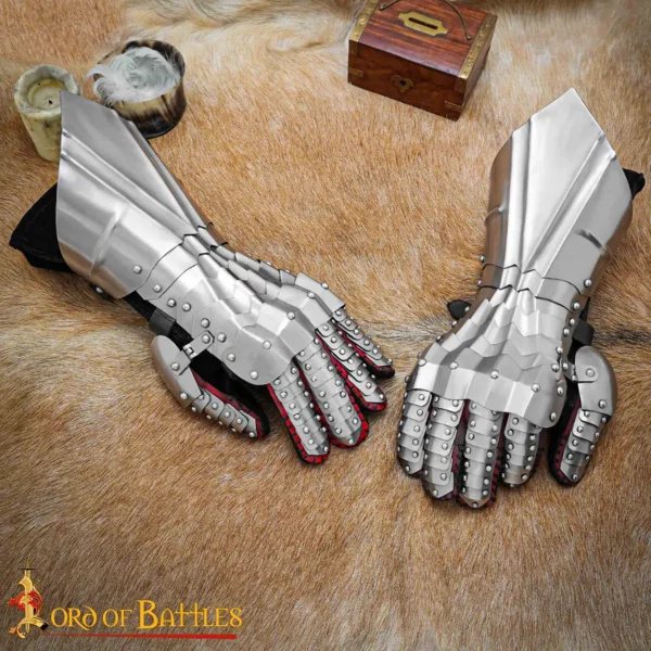 Late Medieval Gothic Knightly Gauntlets – Steel Hand Armor